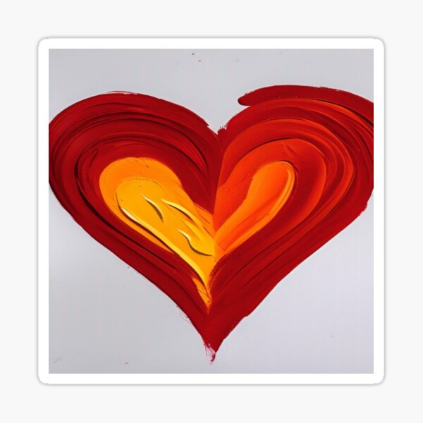 "Fire heart" Sticker for Sale by ZvezdanArt | Redbubble