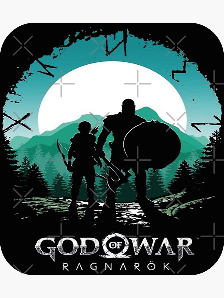 "God of War Ragnarok Icon with Kratos and Atreus" Sticker for Sale by ...