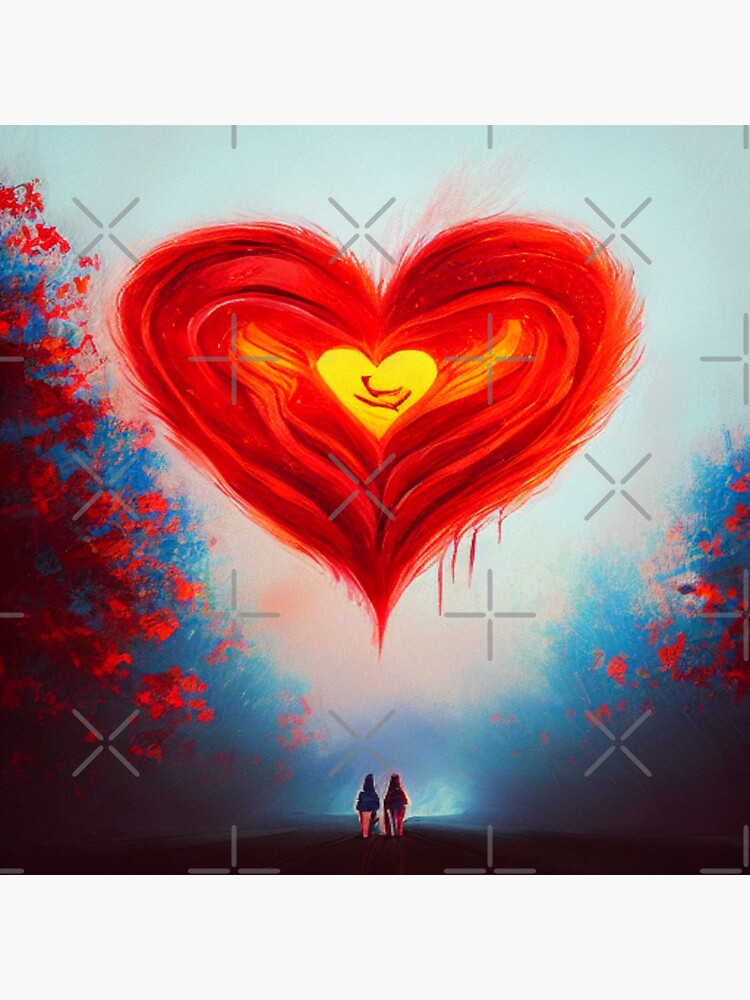 "Fire heart" Sticker for Sale by ZvezdanArt | Redbubble