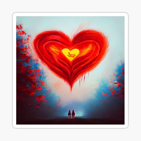 "Fire heart" Sticker for Sale by ZvezdanArt | Redbubble