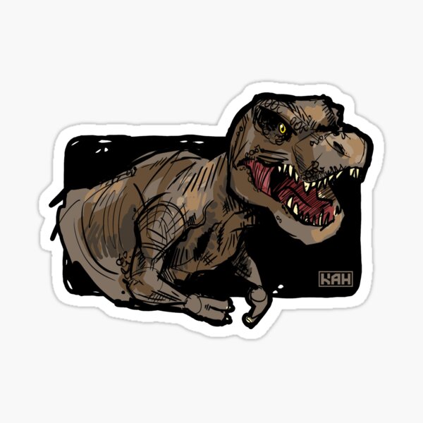 "Tyrannosaurus Rex Doodle" Sticker for Sale by MrHinkleDraws | Redbubble