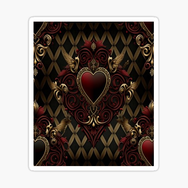 " Gothic Valentines Day Wallpaper Pattern " Sticker for Sale by ...
