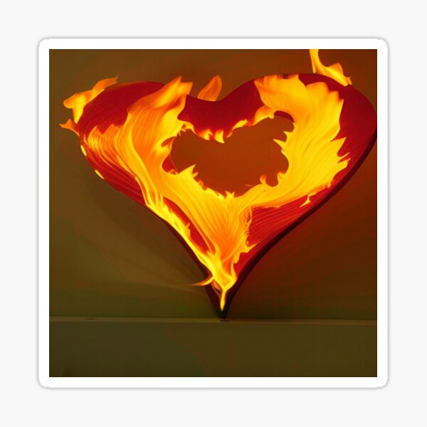 "Copy of Fire heart" Sticker for Sale by ZvezdanArt | Redbubble