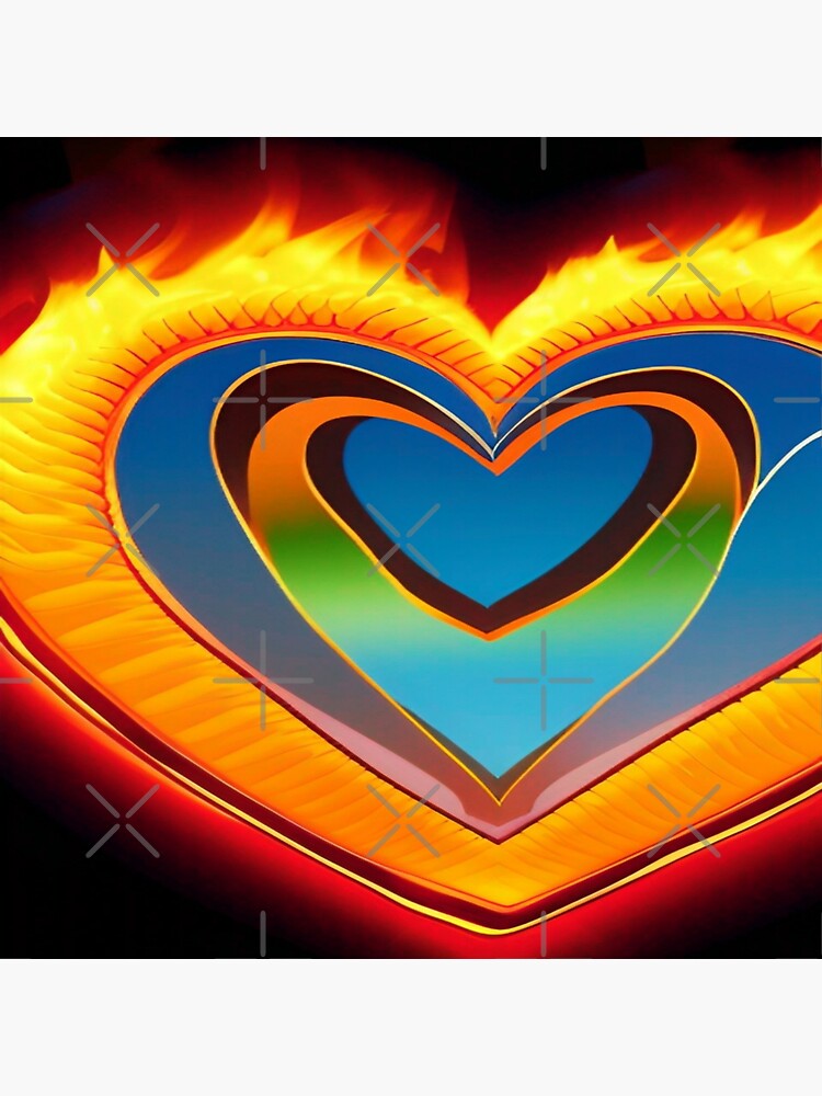 "Fire heart" Sticker for Sale by ZvezdanArt | Redbubble