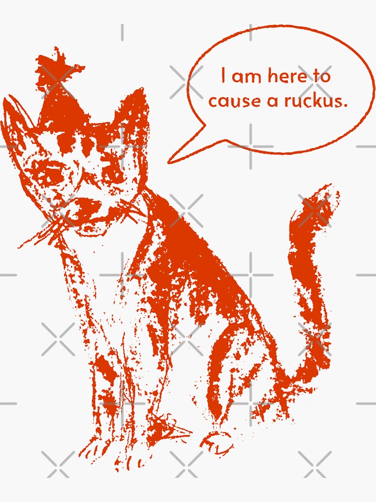 "Ruckus Cat (orange)" Sticker for Sale by Flatware-Art | Redbubble