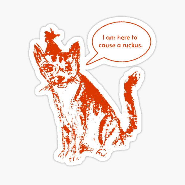"Ruckus Cat (orange)" Sticker for Sale by Flatware-Art | Redbubble