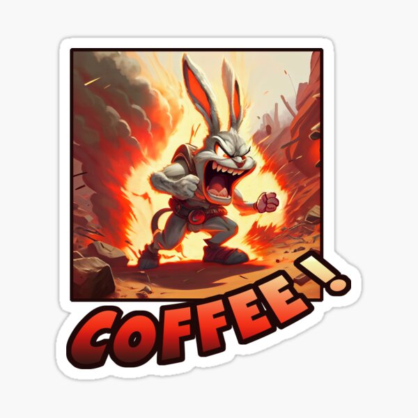 "Crazy Rabbit Amusing Original Cartoon" Sticker for Sale by CyberNoir ...