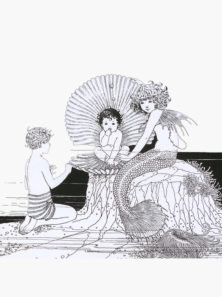"Baby and Mermaid, Ida Rentoul Outhwaite" Sticker for Sale by ...