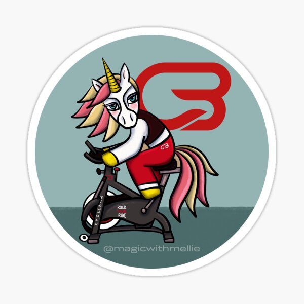 "Sporticorn: Cyclebar Spin Instructor Unicorn" Sticker for Sale by ...