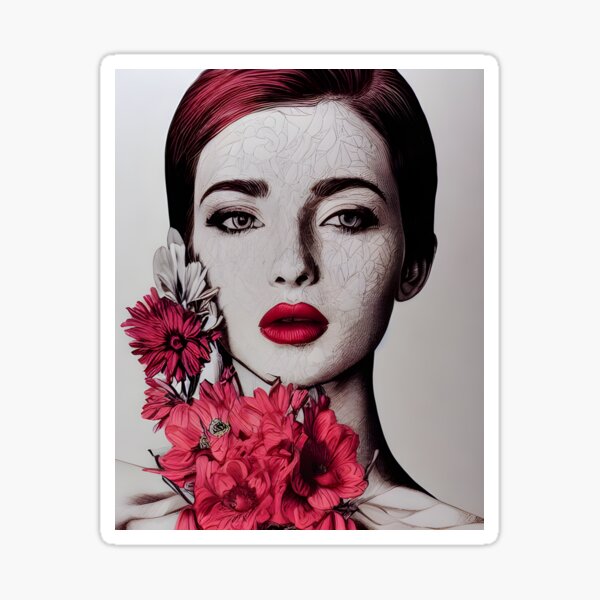 "Hint of Red" Sticker for Sale by Kauila-AI | Redbubble