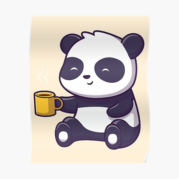"Cute Baby Panda Drinking tea" Poster for Sale by Animster | Redbubble
