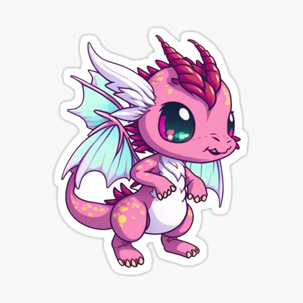 "Chibi Pink Dragon" Sticker for Sale by A-Artistries | Redbubble