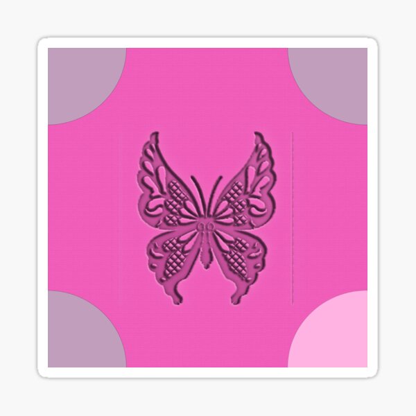 "Butterfly pattern engraved on Pink Rubber | Bevel " Sticker for Sale ...