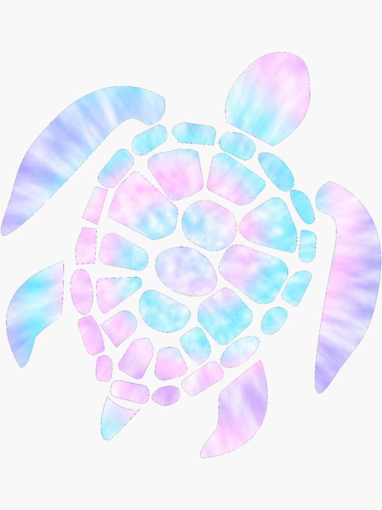 "Pink And Blue Tie Dye Turtle Sea Trippy, hippie , rainbow " Sticker ...