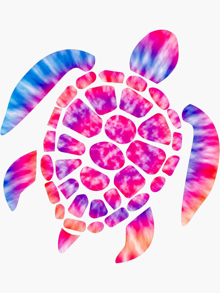 "Red Tie Dye Turtle Sea Trippy ,Hippie, Rainbow " Sticker for Sale by ...