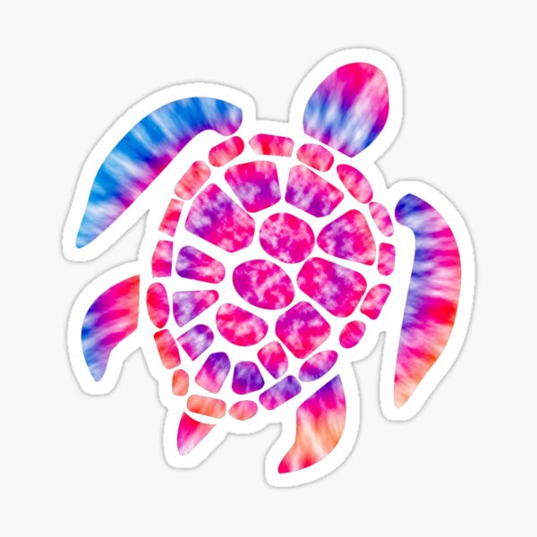 "Red Tie Dye Turtle Sea Trippy ,Hippie, Rainbow " Sticker for Sale by ...
