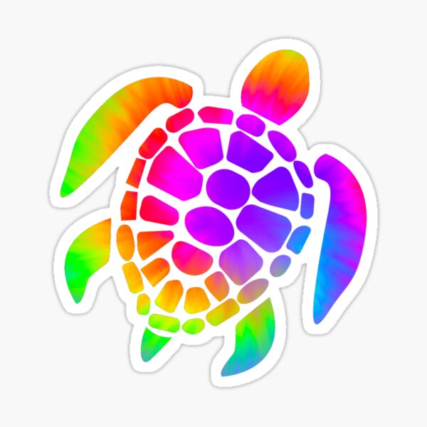 " Tie Dye Sea Turtle, Trippy, hippie , rainbow " Sticker for Sale by ...