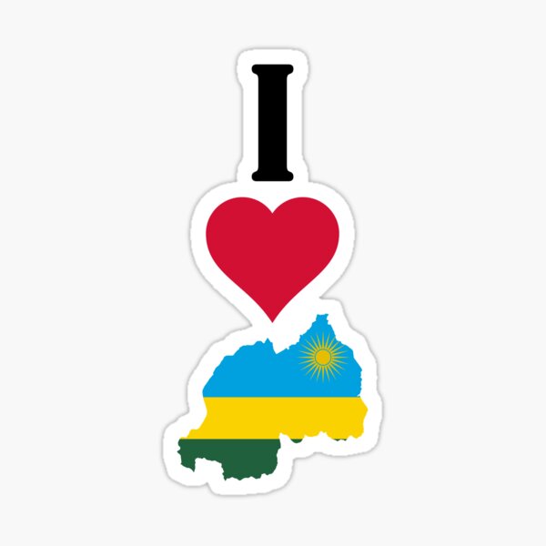 "I Love Rwanda Vertical I Heart Rwandan National Flag Map" Sticker for ...