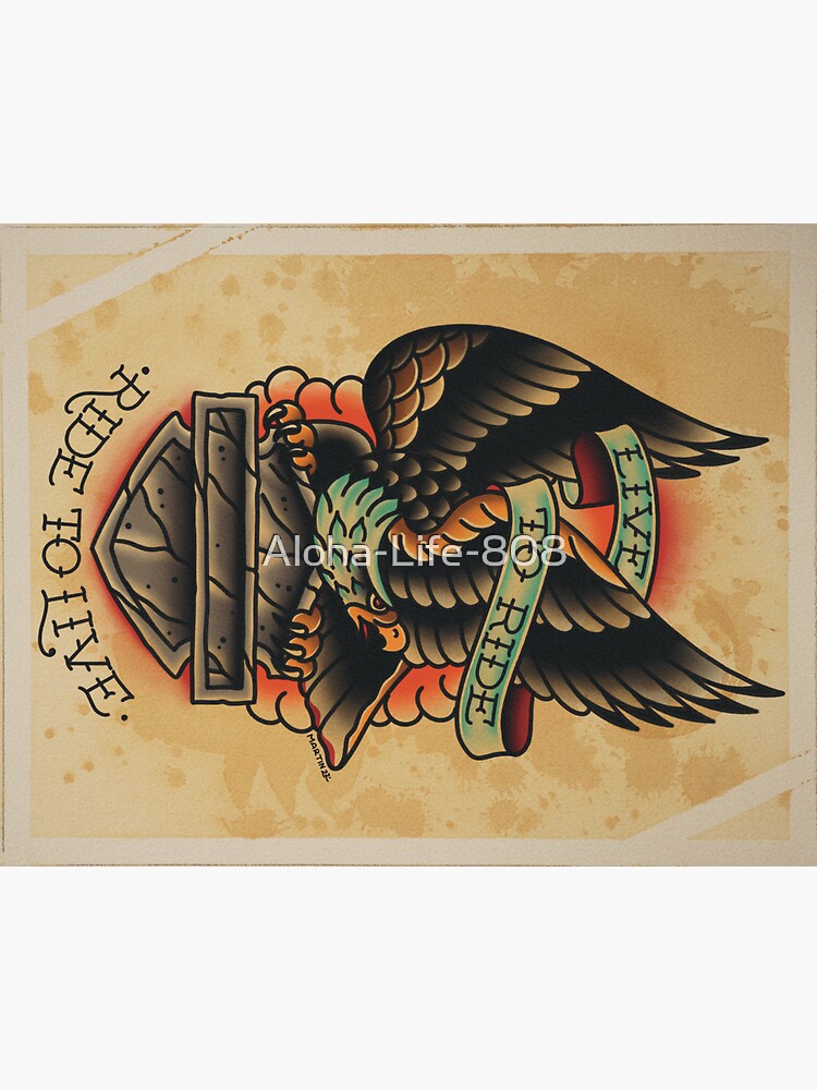 "Live to ride Eagle (Horizontal Version)" Sticker for Sale by Aloha ...