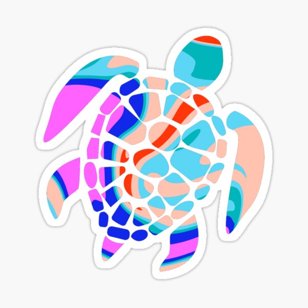 "Retro Tie Dye Turtle Sea Trippy, hippie , rainbow " Sticker for Sale ...