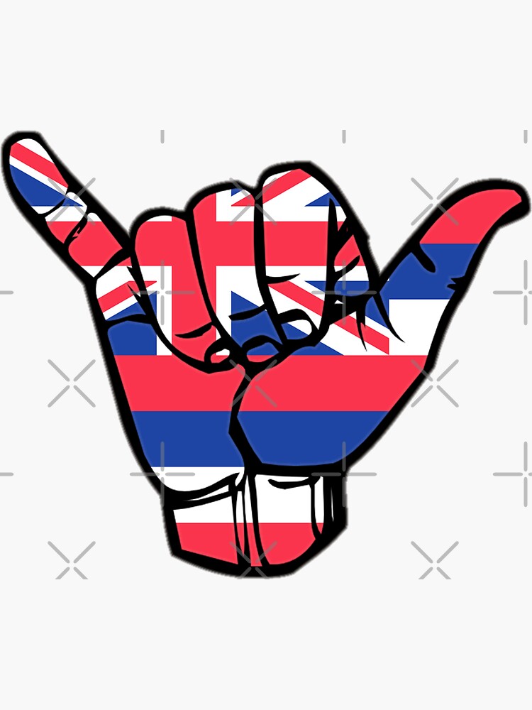 "Shaka Hawaii Flag" Sticker for Sale by esskay | Redbubble