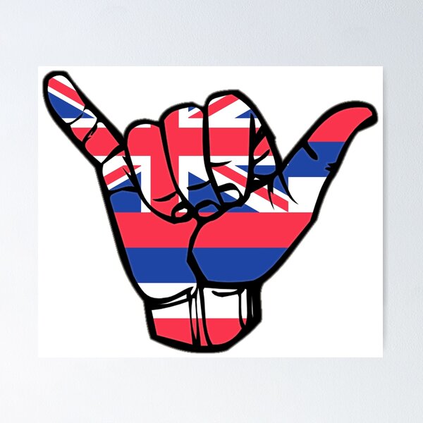 "Shaka Hawaii Flag" Poster for Sale by esskay | Redbubble