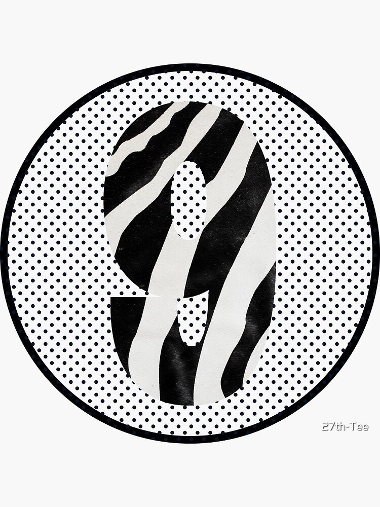 "Zebra Pattern No.9 Number nine Mono Nine Years Old Birthday Sport ...