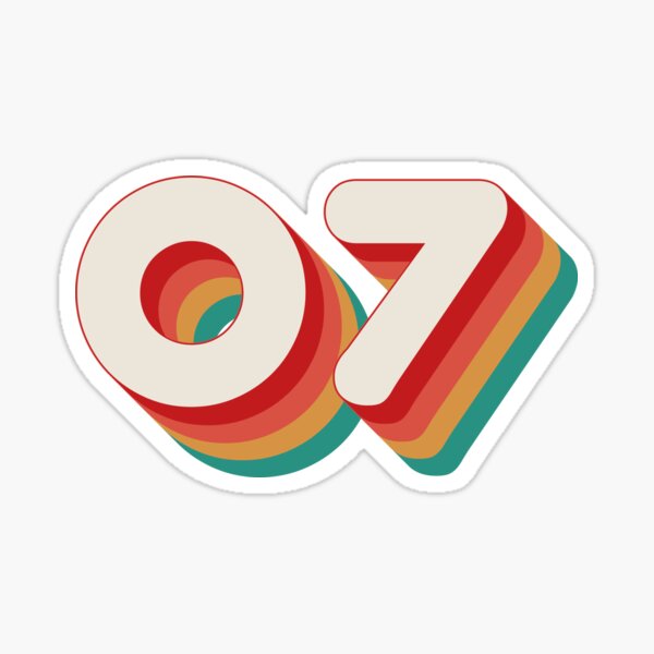 "Number 7" Sticker for Sale by Texterns | Redbubble