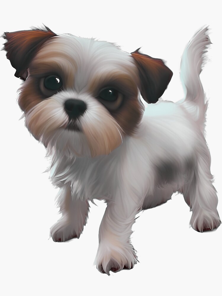 "Shih Tzu Jack Russel Mix with big brown eyes" Sticker for Sale by ...