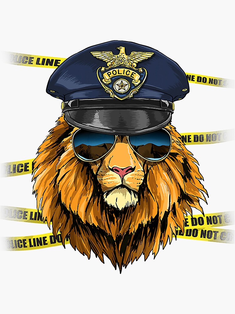 "Lion Police Wildlife Lion Safari Animal Lover 54" Sticker for Sale by ...