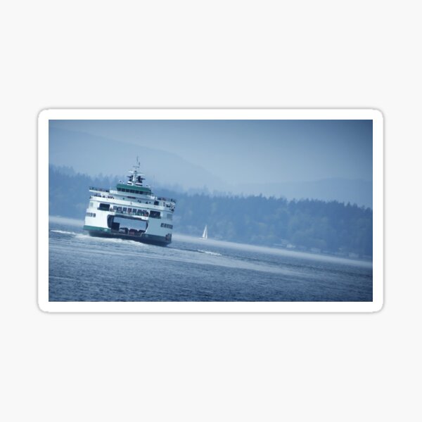 "Hop Aboard - Bainbridge Island Ferry" Sticker for Sale by warrendowson ...