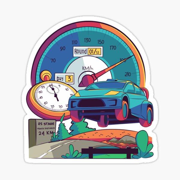 "Rally Championship Illustration" Sticker for Sale by Alsiqvectorart ...