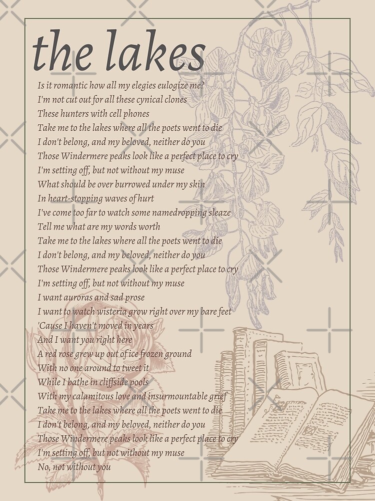 "the lakes lyric sheet - folklore taylor swift" Poster for Sale by ...