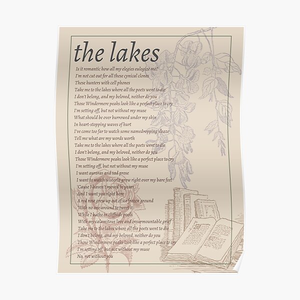 "the lakes lyric sheet - folklore taylor swift" Poster for Sale by ...