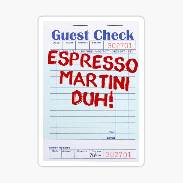 "martini in red - GUEST CHECK @COLERAYEDESIGNS" Sticker for Sale by ...