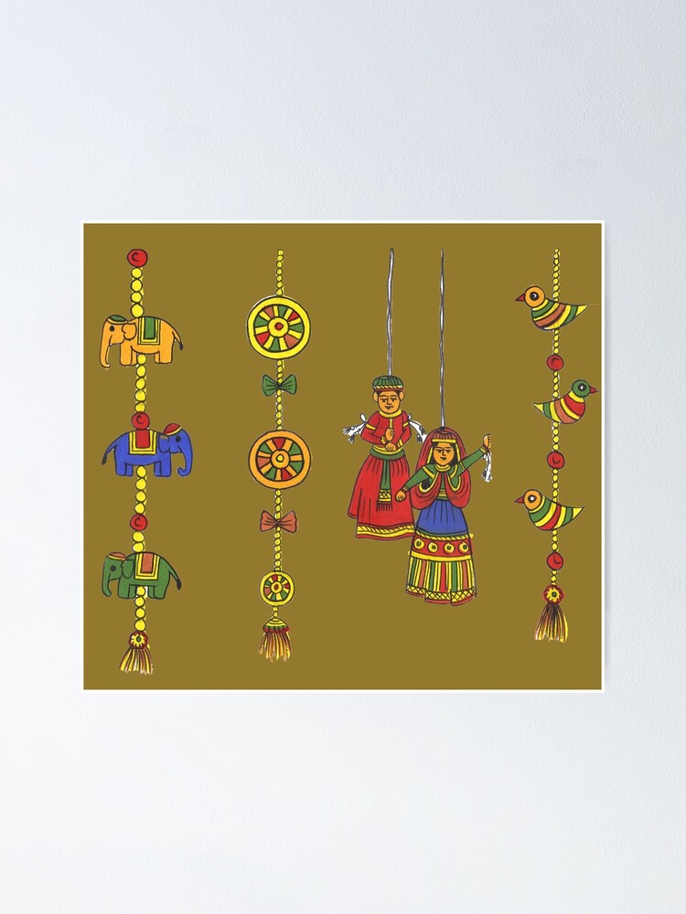 "Decoration with Rajasthani phad painting, wall hanging design ...
