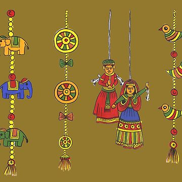 "Decoration with Rajasthani phad painting, wall hanging design ...