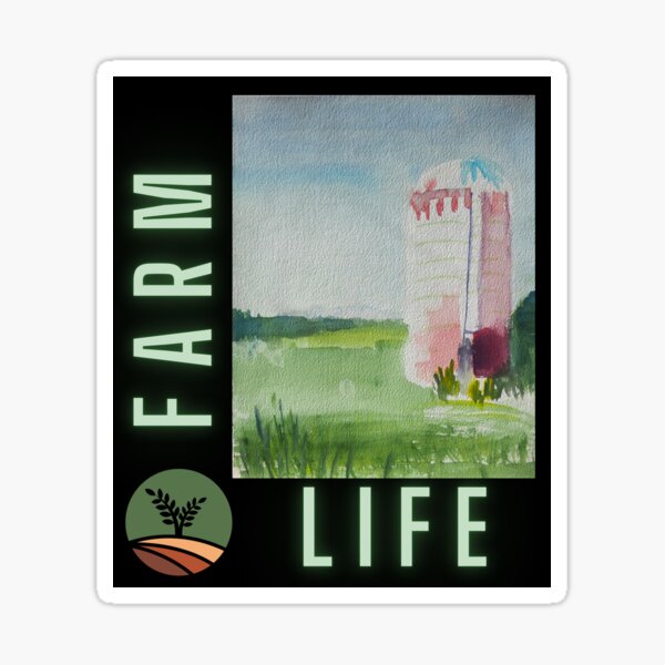 "Farm Life & Silo v2" Sticker for Sale by StephSquared | Redbubble