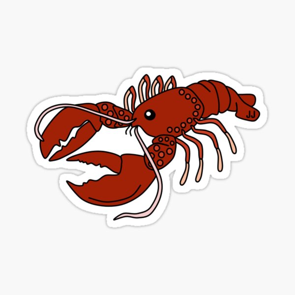 "Cartoon Red Swamp Crayfish" Sticker for Sale by JJs-digiDesigns ...