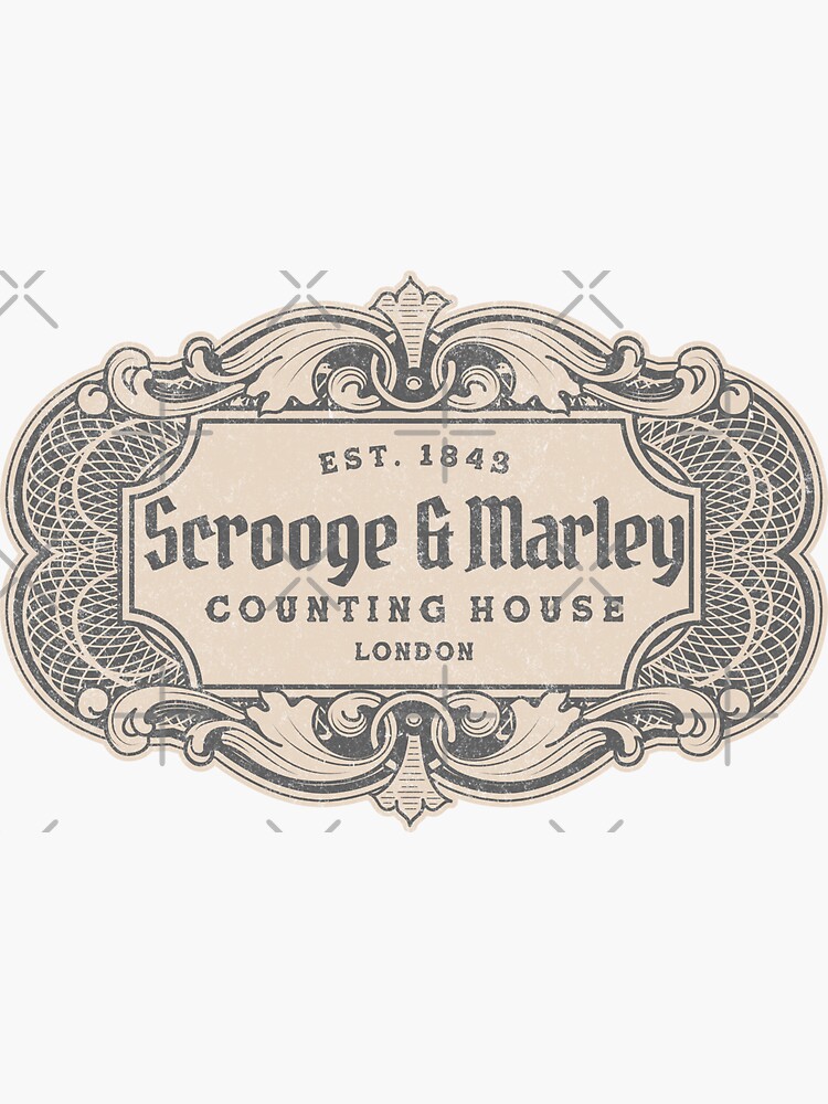 "Scrooge & Marley Counting House London - Est. 1843" Sticker for Sale ...
