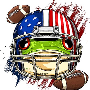 "Frog American Football Frog Lovers USA Flag 143" Sticker for Sale by ...