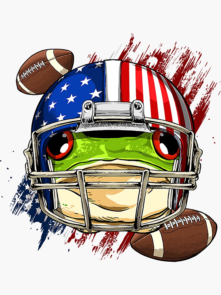 "Frog American Football Frog Lovers USA Flag 143" Sticker for Sale by ...