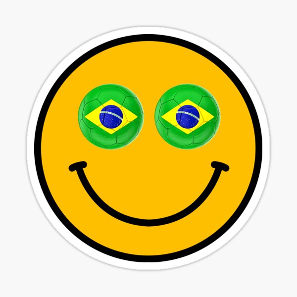 "Brazil Football Smiley Face" Sticker for Sale by Amadhaun13 | Redbubble