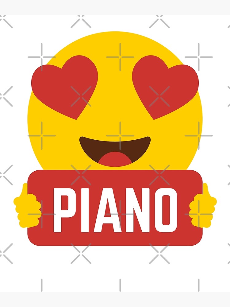"I love THE PIANO Heart Eye Emoji Emoticon Funny PIANISTS PIANO PLAYERS ...