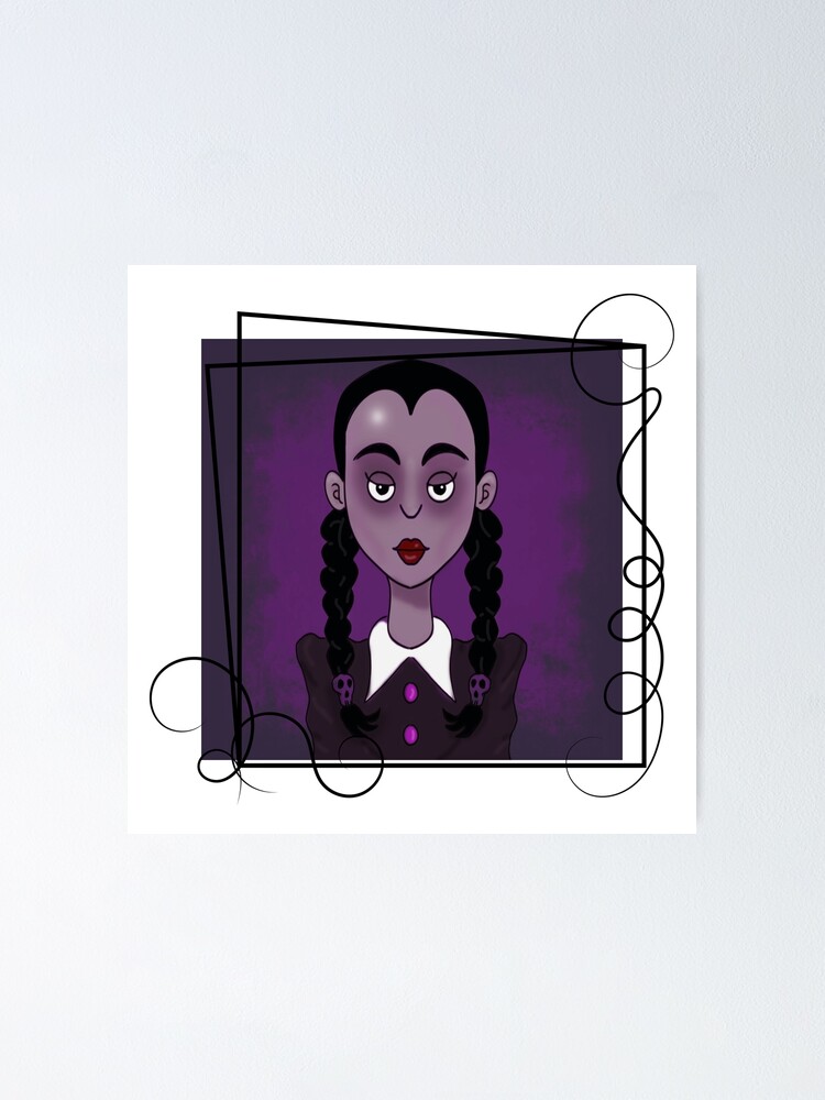 "Wednesday Addams in cartoon form" Poster for Sale by KimmyRob | Redbubble