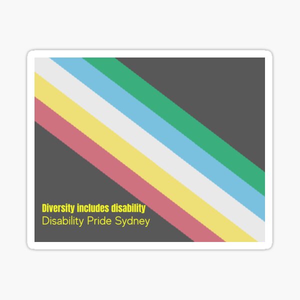 "Disability Pride Flag: Diversity includes disability" Sticker for Sale ...
