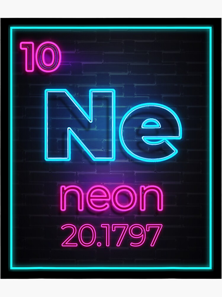"Neon Element Of The Chemistry Periodic Table Funny Scientists" Sticker for Sale by Krongold-art ...