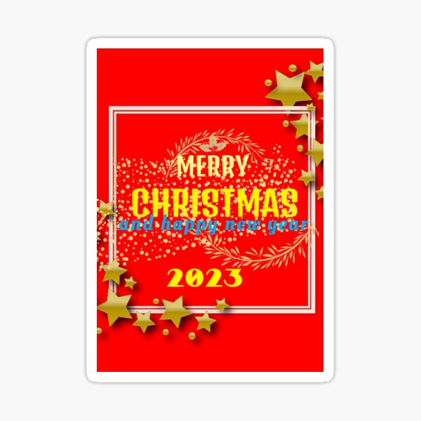 "Merry Christmas Aesthetic, happy new year, 2023, multicolor " Sticker ...