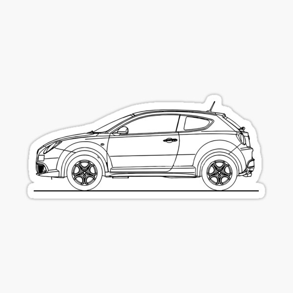 "Alfa Romeo Mito Design blueprints," Sticker for Sale by FixedTropical ...