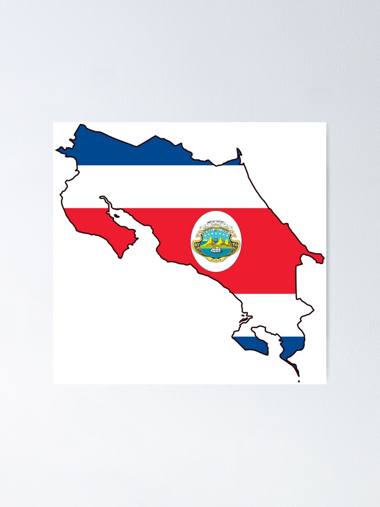 "Costa Rica Flag Map" Poster for Sale by lilyandart | Redbubble